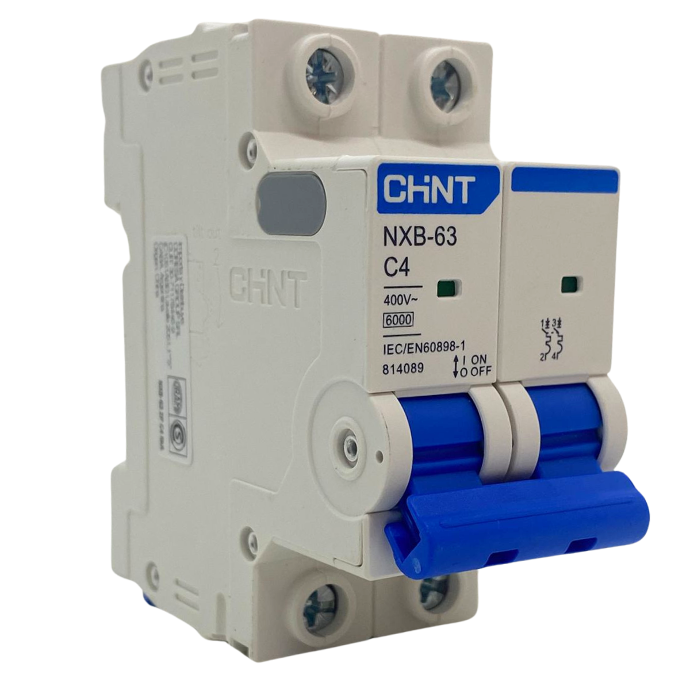 Interruptor termomagnetico CHINT NXB-63 In:4A, Icn:6kA, Curva C, 2-polos | iCuadrado